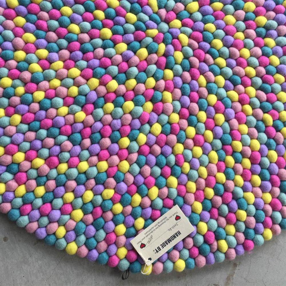 Rainbow sprinkles Felt Ball Rug - Felt Ball Rug USA