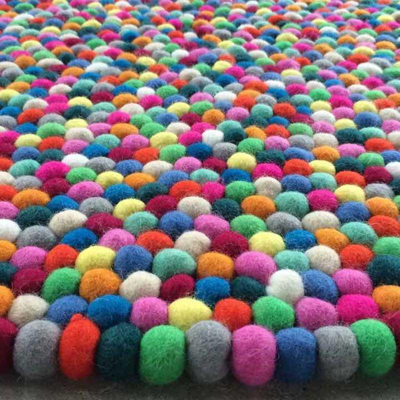 Smartie Felt Ball Rug - Felt Ball Rug USA